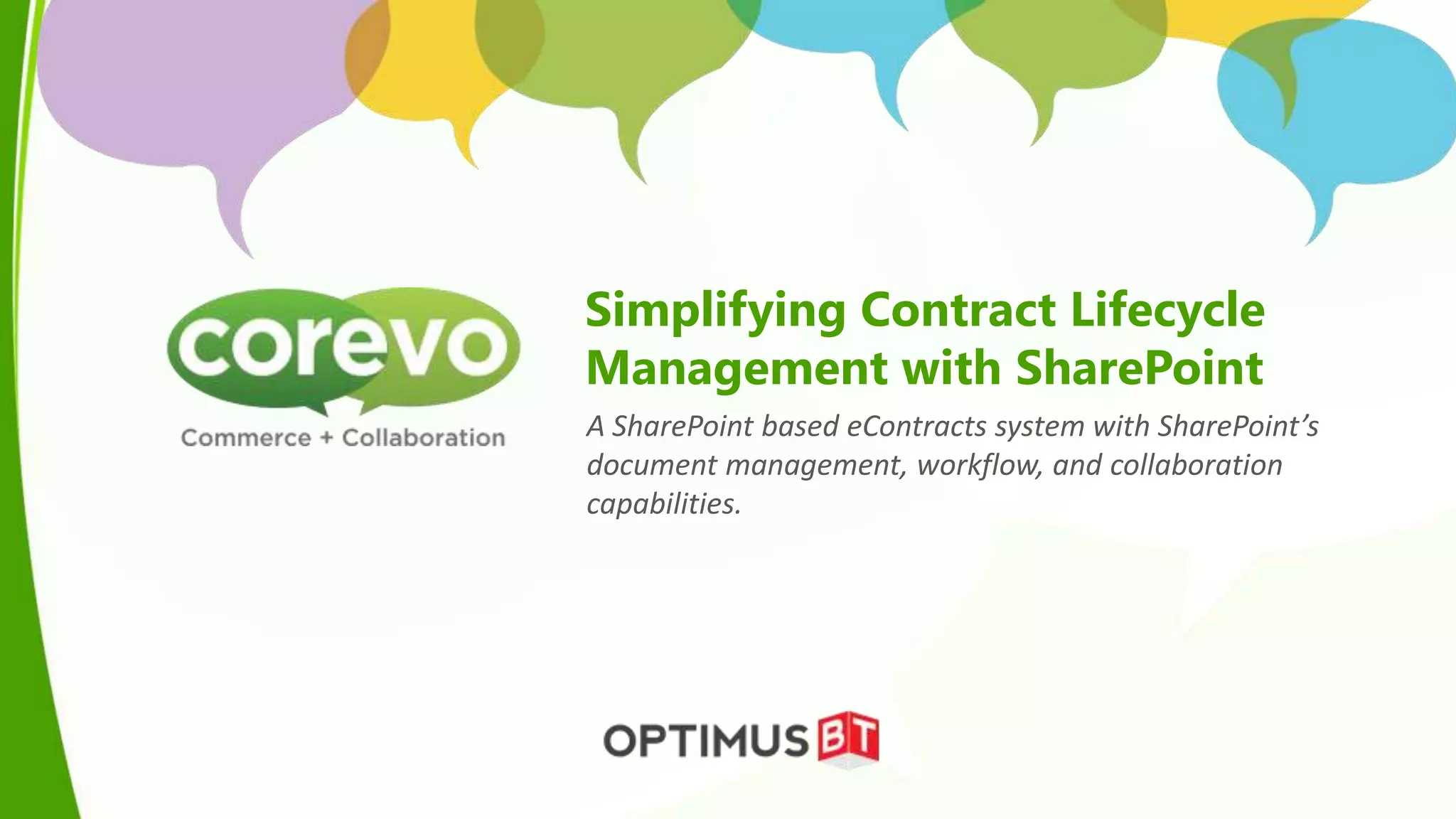 Simplifying Contract Lifecycle Management with SharePoint | PPT