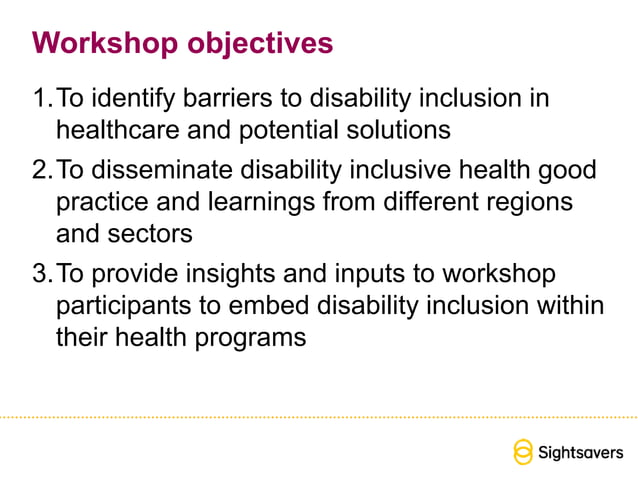 Welcome - Practical Approaches to Disability Inclusion in Healthcare | PPTX