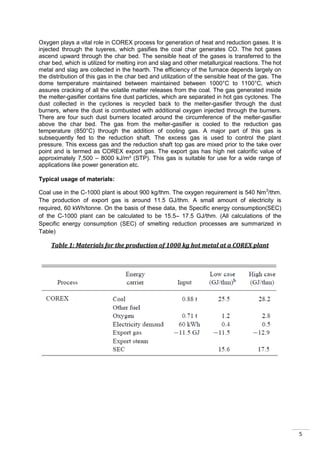 Corex Process in Iron Making | PDF