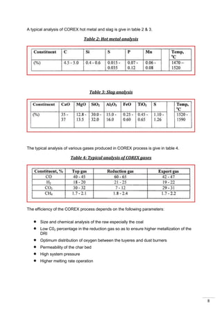 Corex Process in Iron Making | PDF