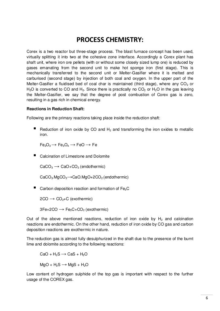 Corex Process In Iron Making