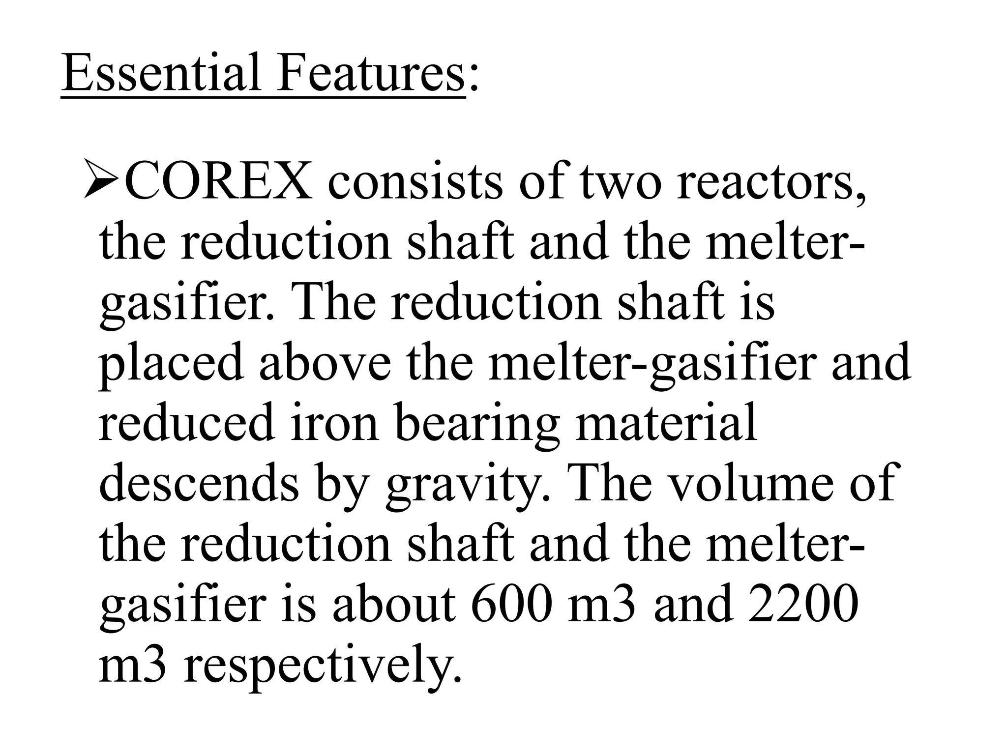 Corex Iron Reduction Process | PPTX