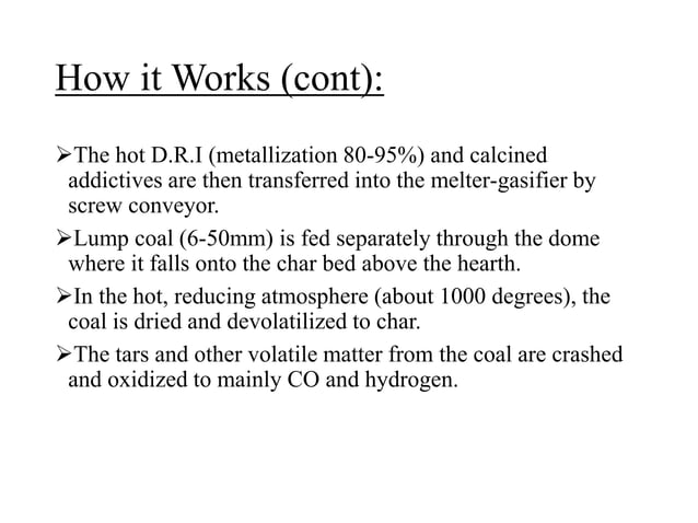 Corex Iron Reduction Process | PPTX