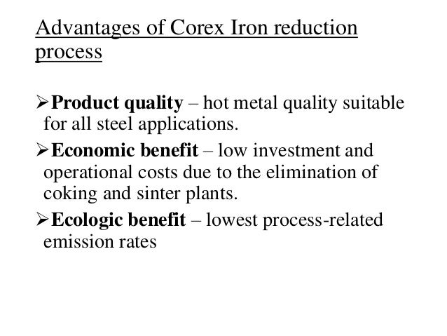 Corex Iron Reduction Process