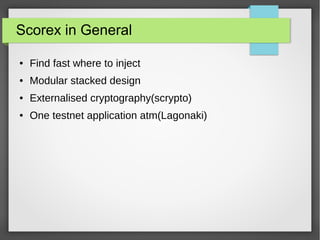 Scorex, the Modular Blockchain Framework | ODP | Programming Languages | Computing