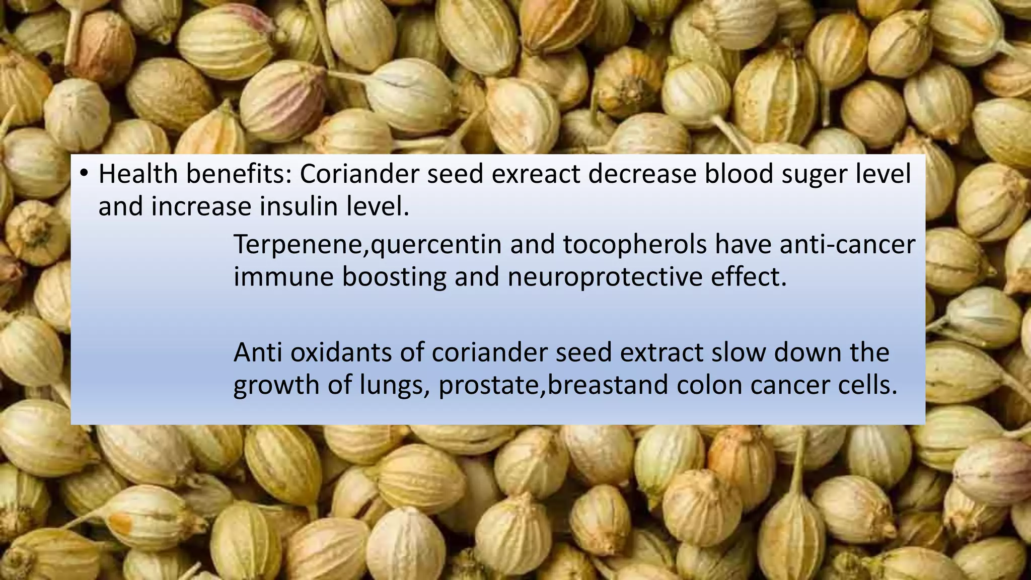 health benefits of Coriander | PPTX