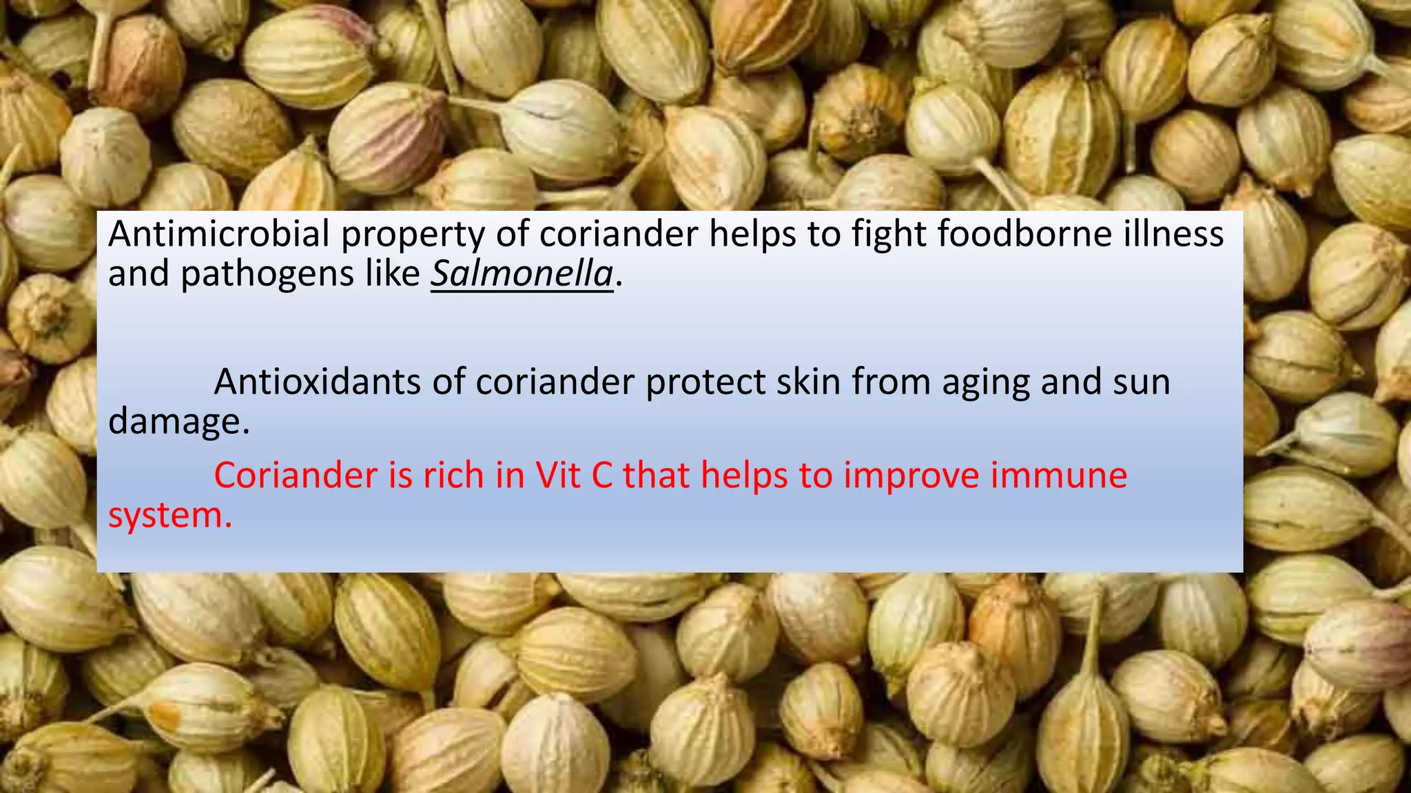 health benefits of Coriander | PPTX