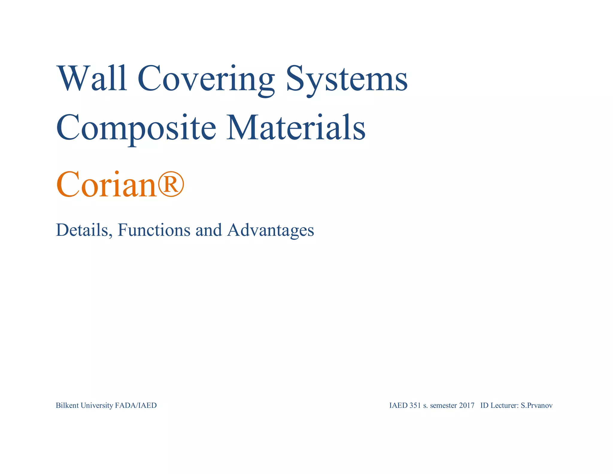 Corian wall system | PDF
