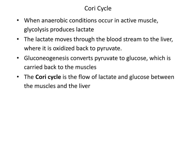 Cori Cycle. Definition and clinical manifestation | PPTX