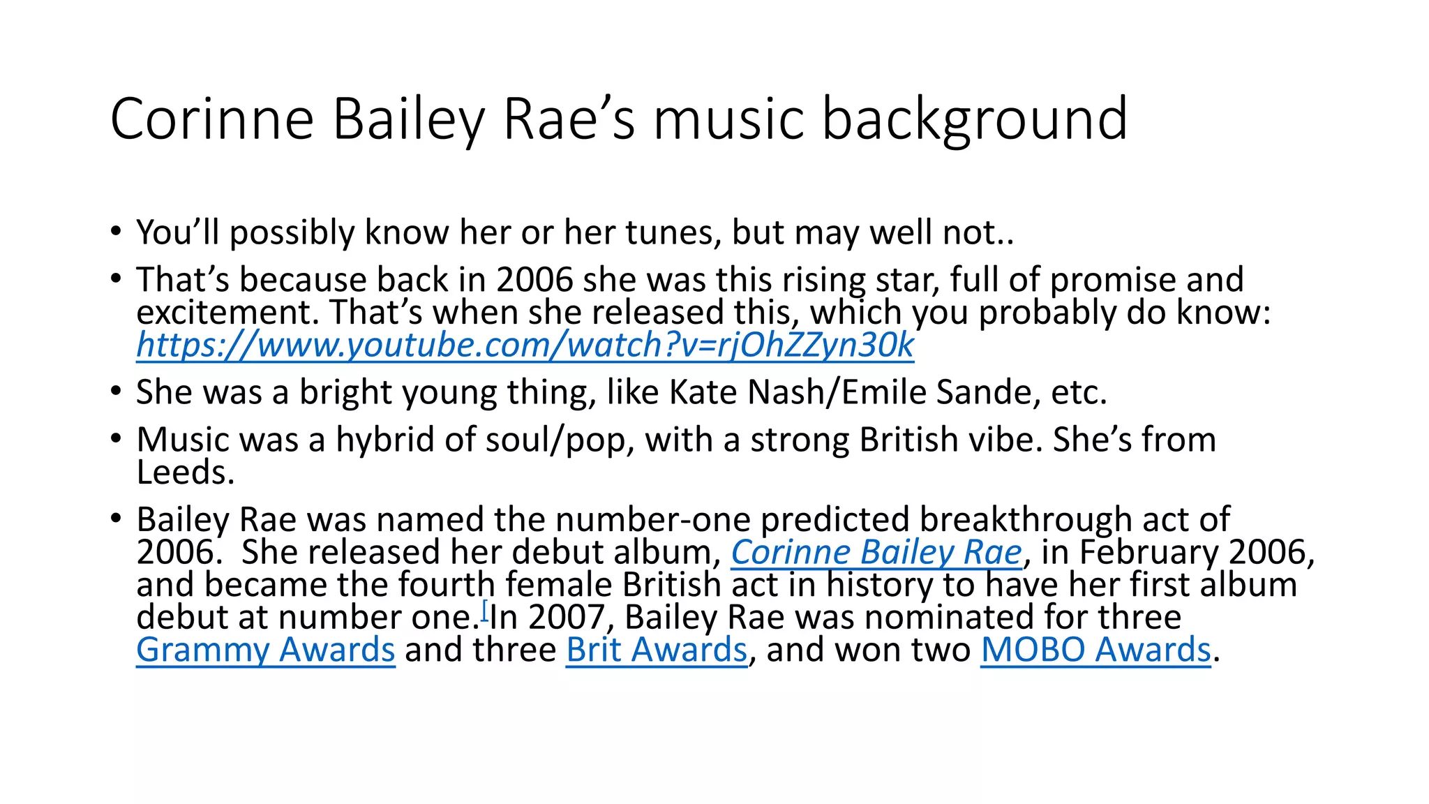 Corinne Bailey Rae - Stop Where You Are | PPTX