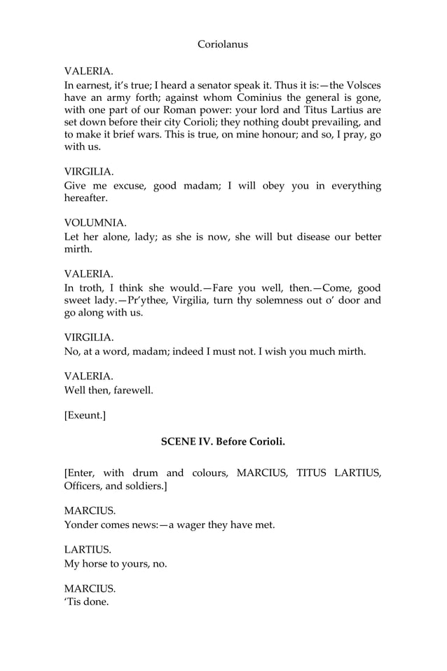 Coriolanus by william shakespeare | PDF