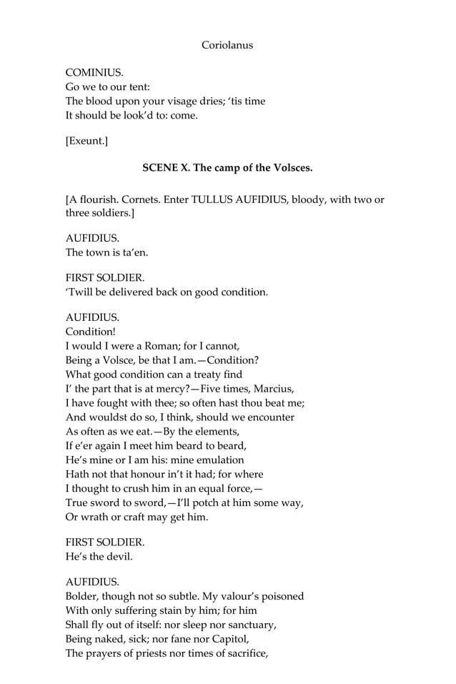 Coriolanus by william shakespeare | PDF