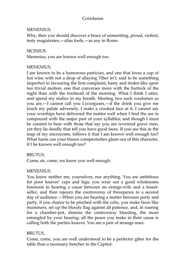 Coriolanus by william shakespeare | PDF