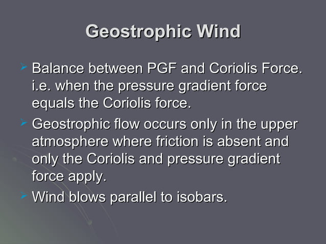 Coriolis force and winds of the atmosphere -Climatology Chapter | PPT ...