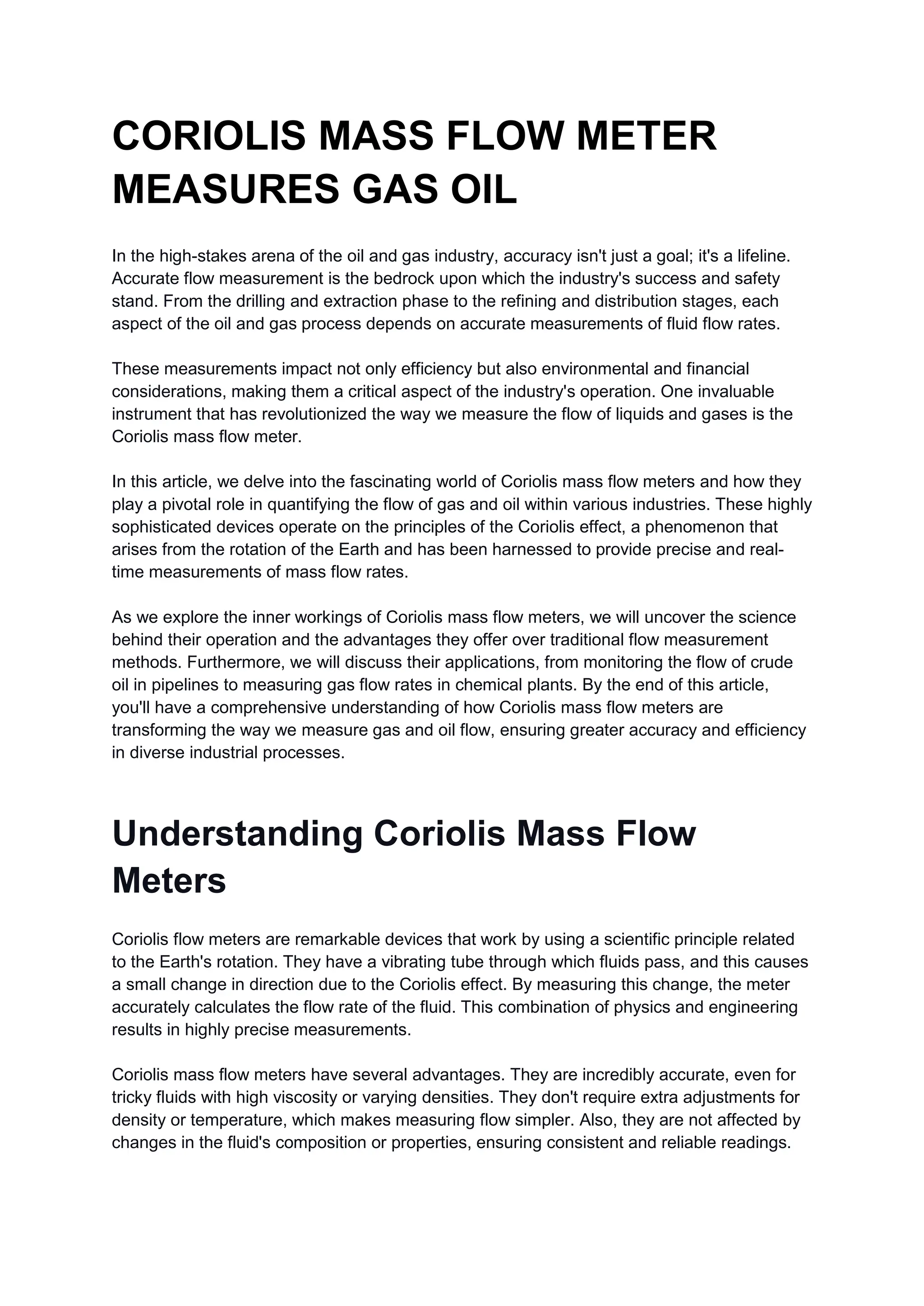 CORIOLIS MASS FLOW METER MEASURES GAS OIL.docx