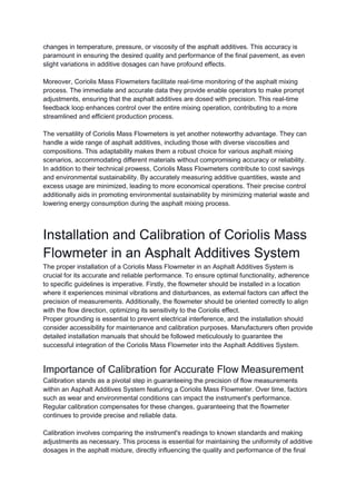 Coriolis mass flowmeter on an asphalt additives system | PDF