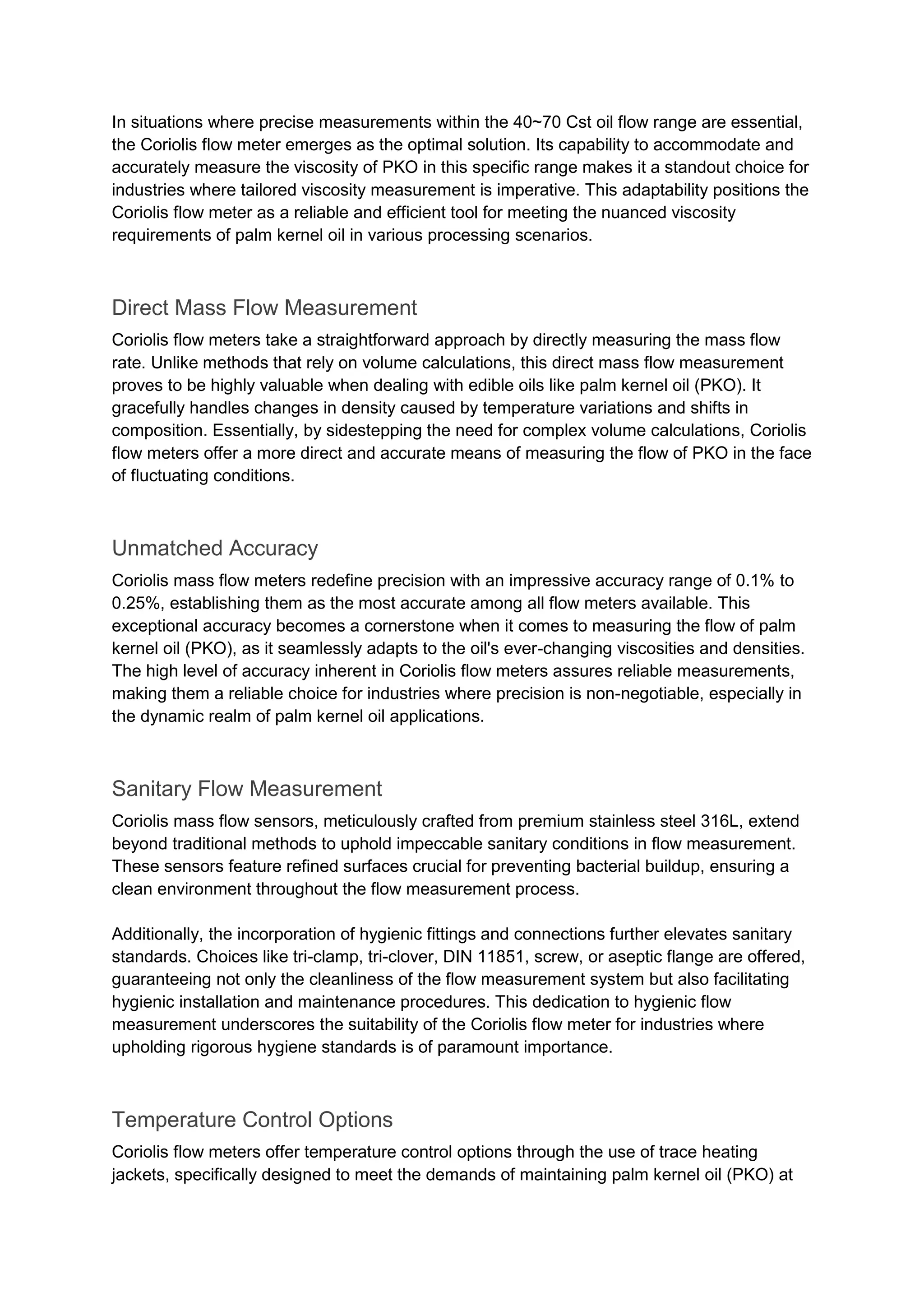 Coriolis Mass Flow Meters measure edible oil | DOCX