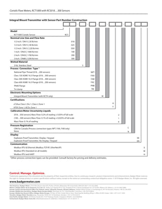 Coriolis rct1000 datasheet badger meter rct1000 with rcs018...300 ...