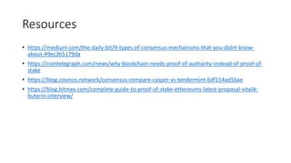 Overview of Blockchain Consensus Mechanisms | PPTX