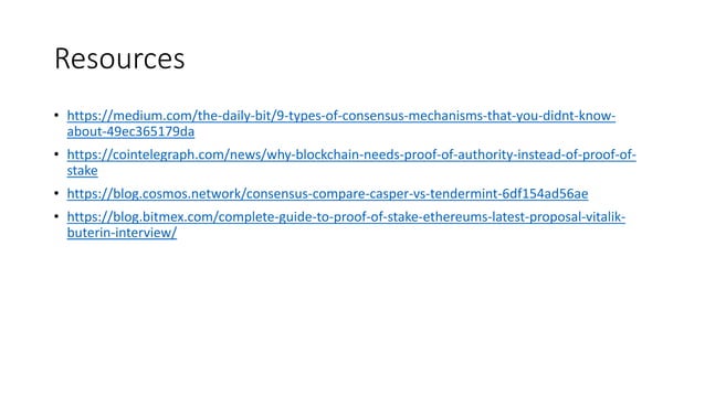 Overview of Blockchain Consensus Mechanisms | PPTX | Information and Network Security | Computing