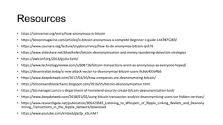Not So Anonymous - Deanonymization of Blockchain Users | PPTX