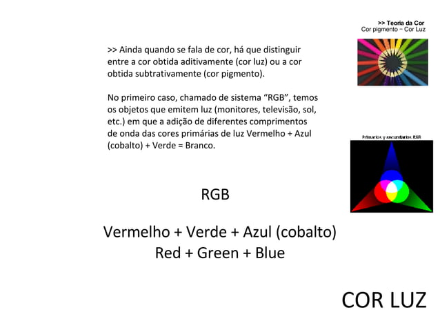 Cor Luz - Cor Pigmento | PPT