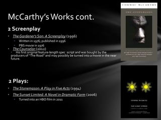 Cormac Mccarthy author presentation | PPTX