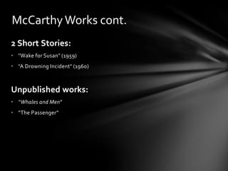 Cormac Mccarthy author presentation | PPTX