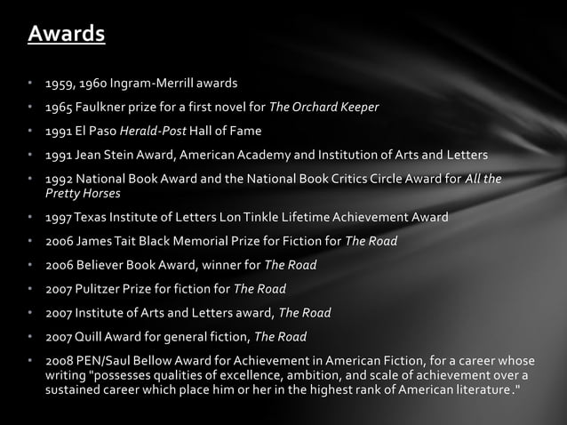 Cormac Mccarthy author presentation | PPTX