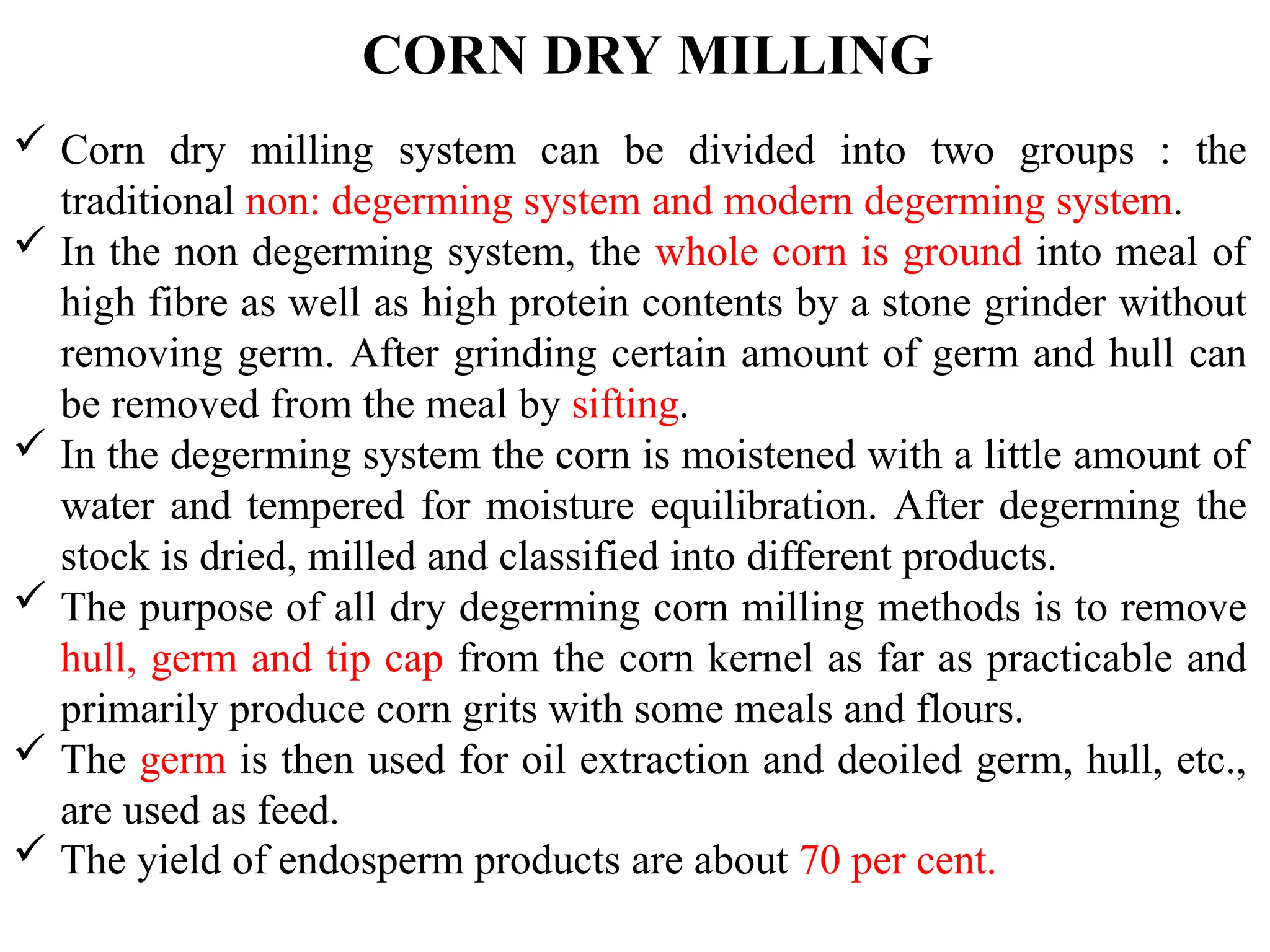 Corn milling process (equation involved janana hha ) | PPTX