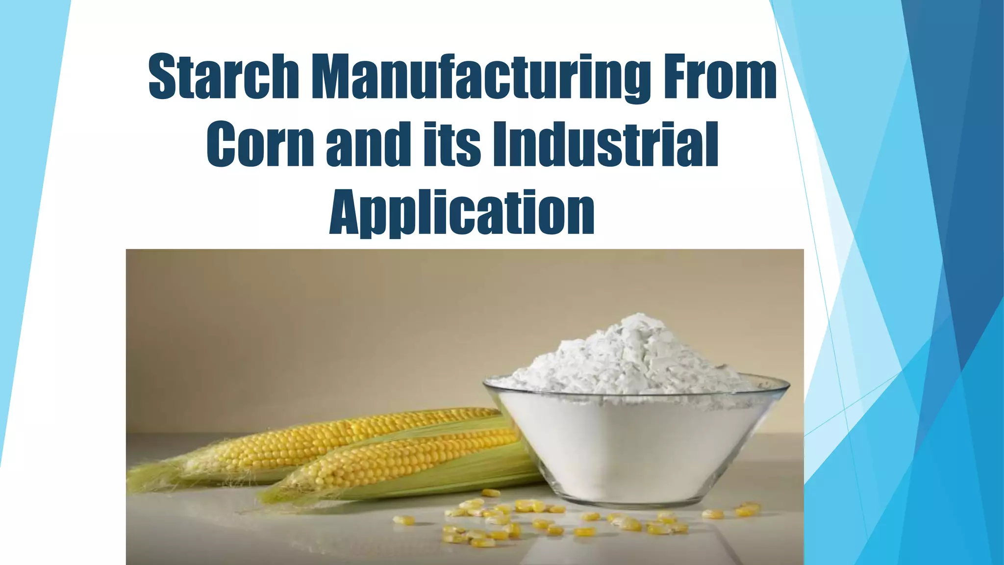 Starch manufacturing from Corn and Industrial Application | PPTX