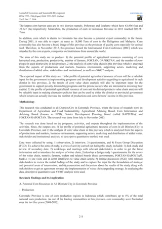 Corn commodity value chain analysis and strategy in | PDF