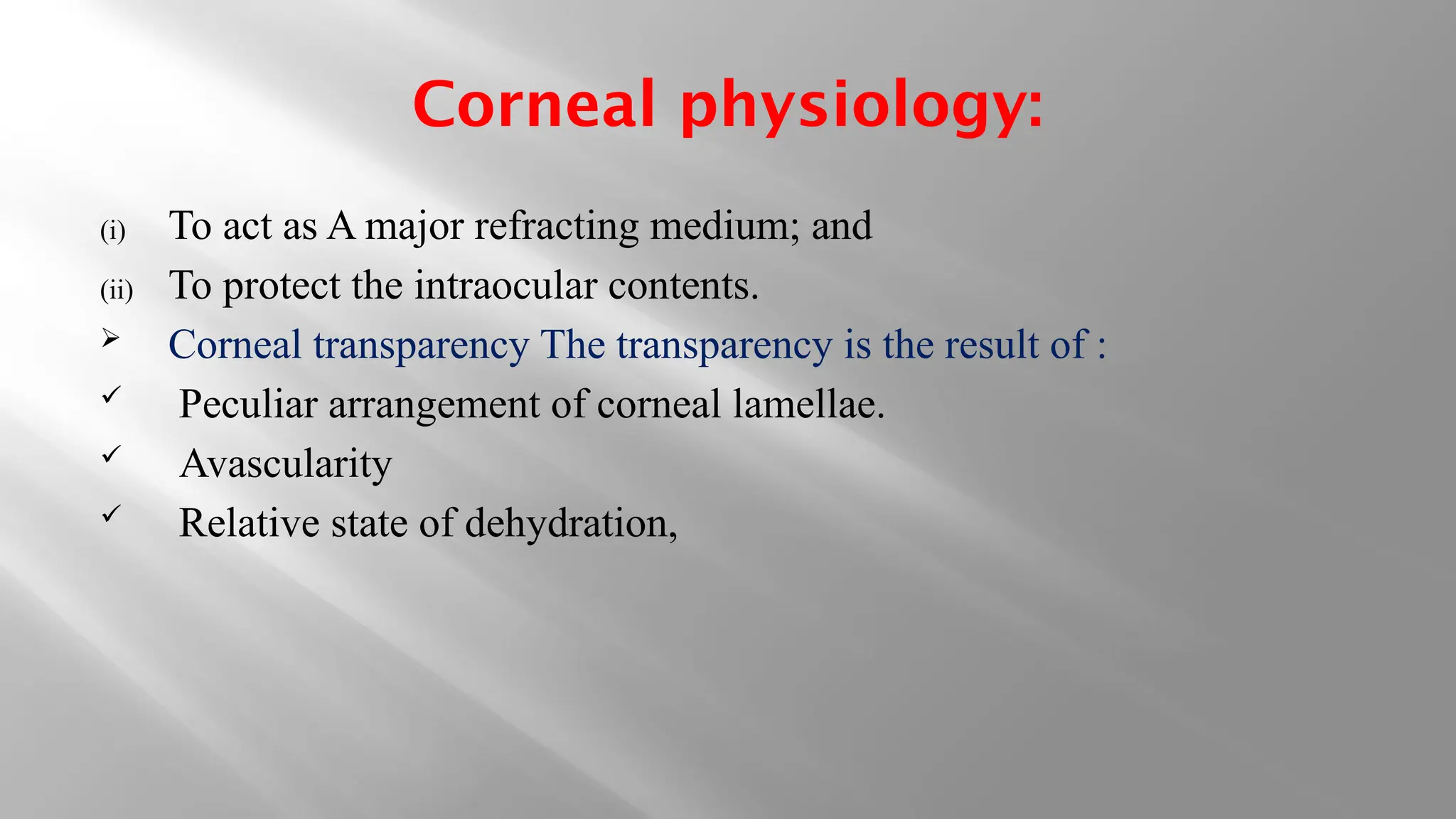 cornea.pptx applied anatomy, dimensions,layers, blood supply, nerve ...