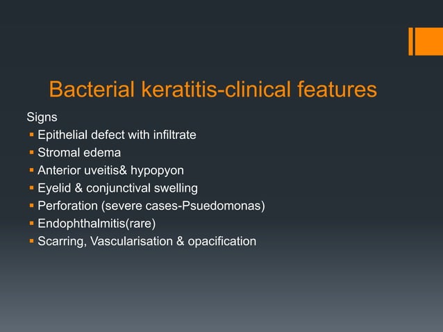 Cornea: Bacterial Keratitis | PPT