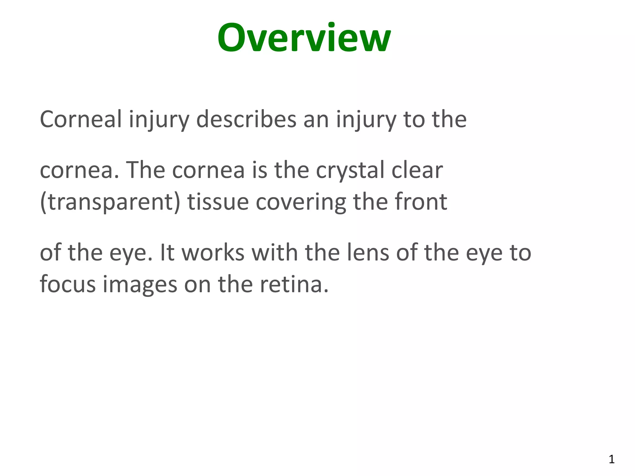 Corneal Injury | PPTX