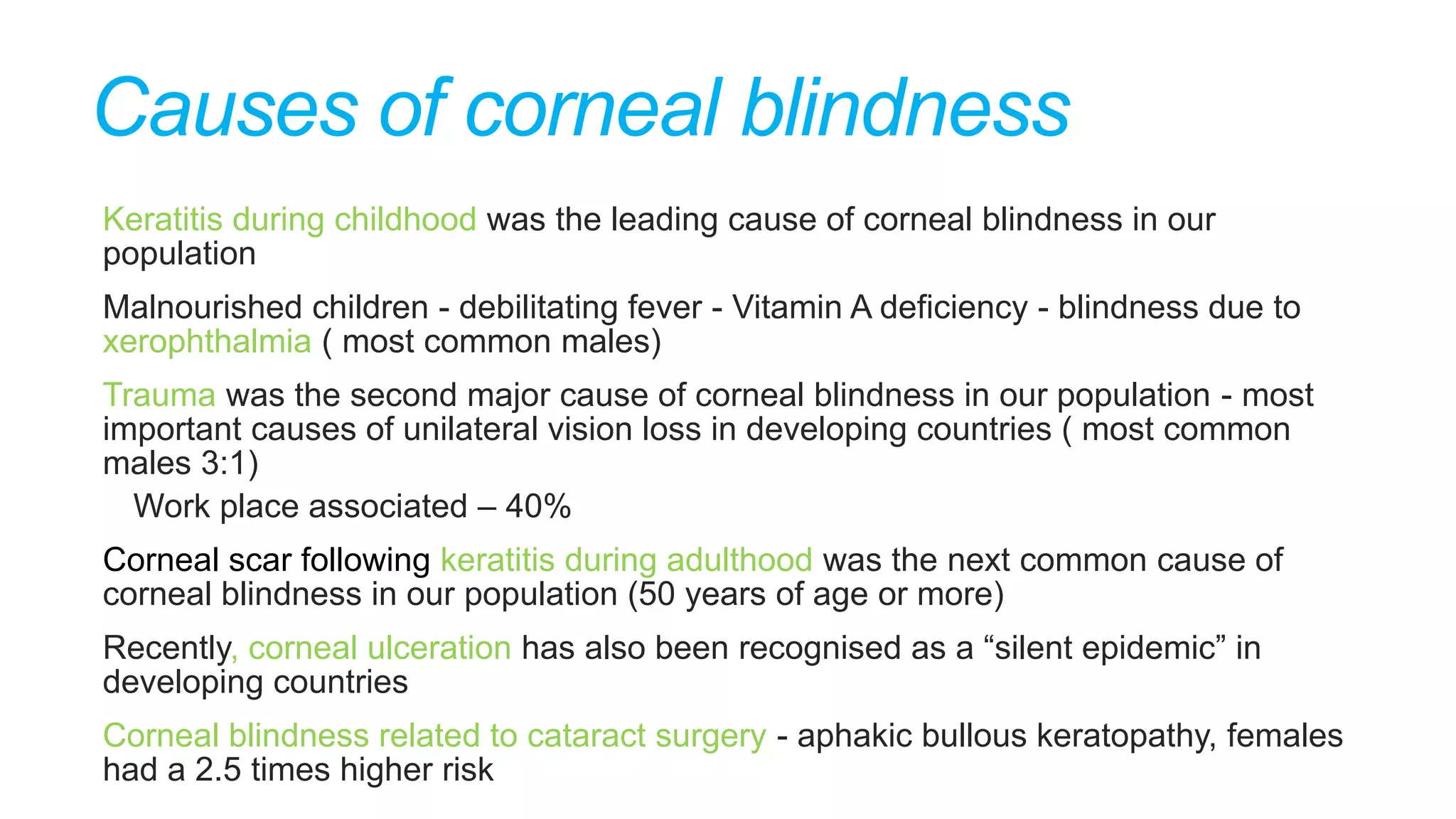 Corneal blindness in a southern indian population [autosaved] | PPTX