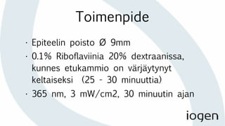 Corneal crosslinking - sarveiskalvon kovetushoito | PDF