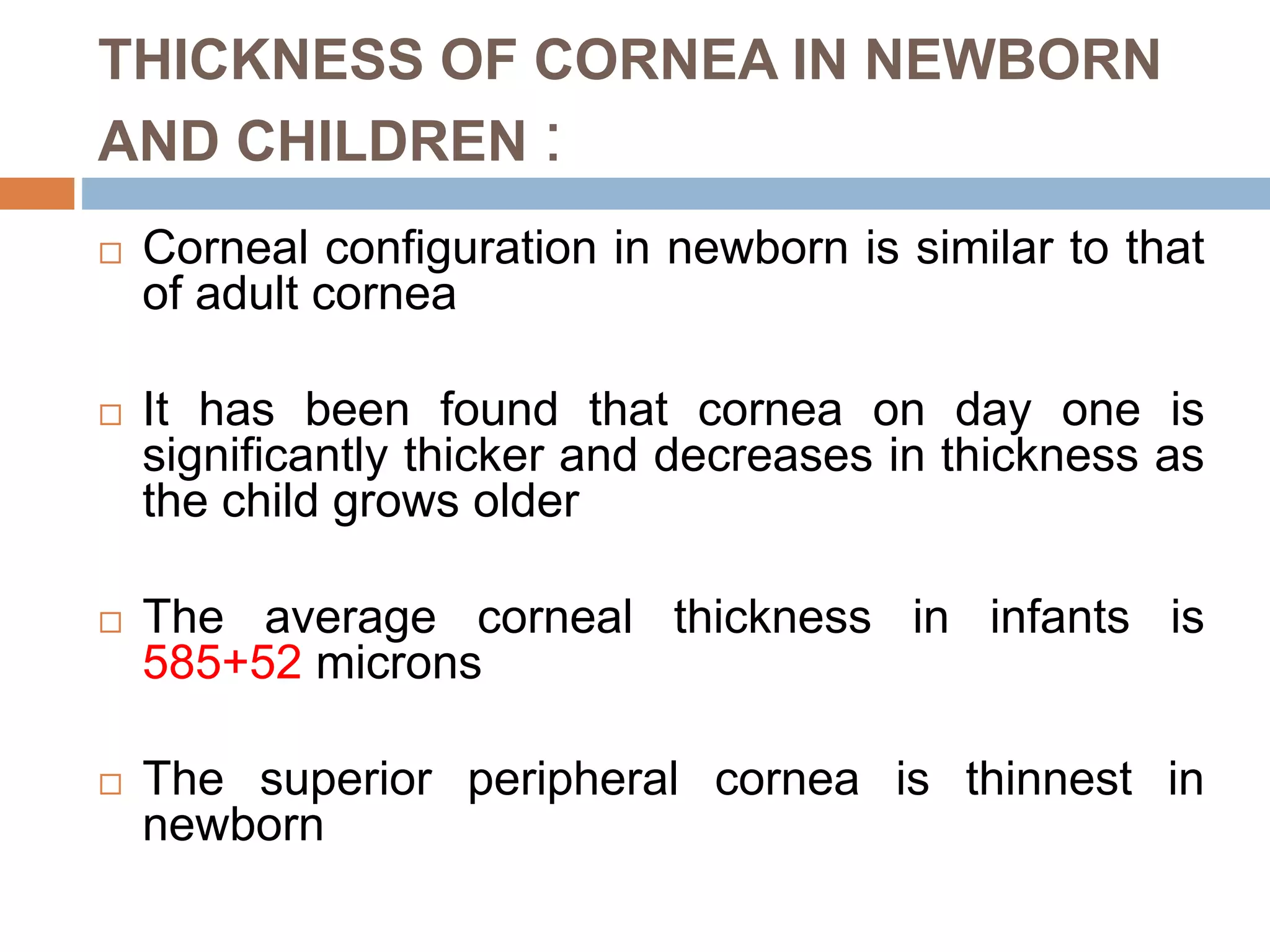 Corneal curvature and thickness | PPTX