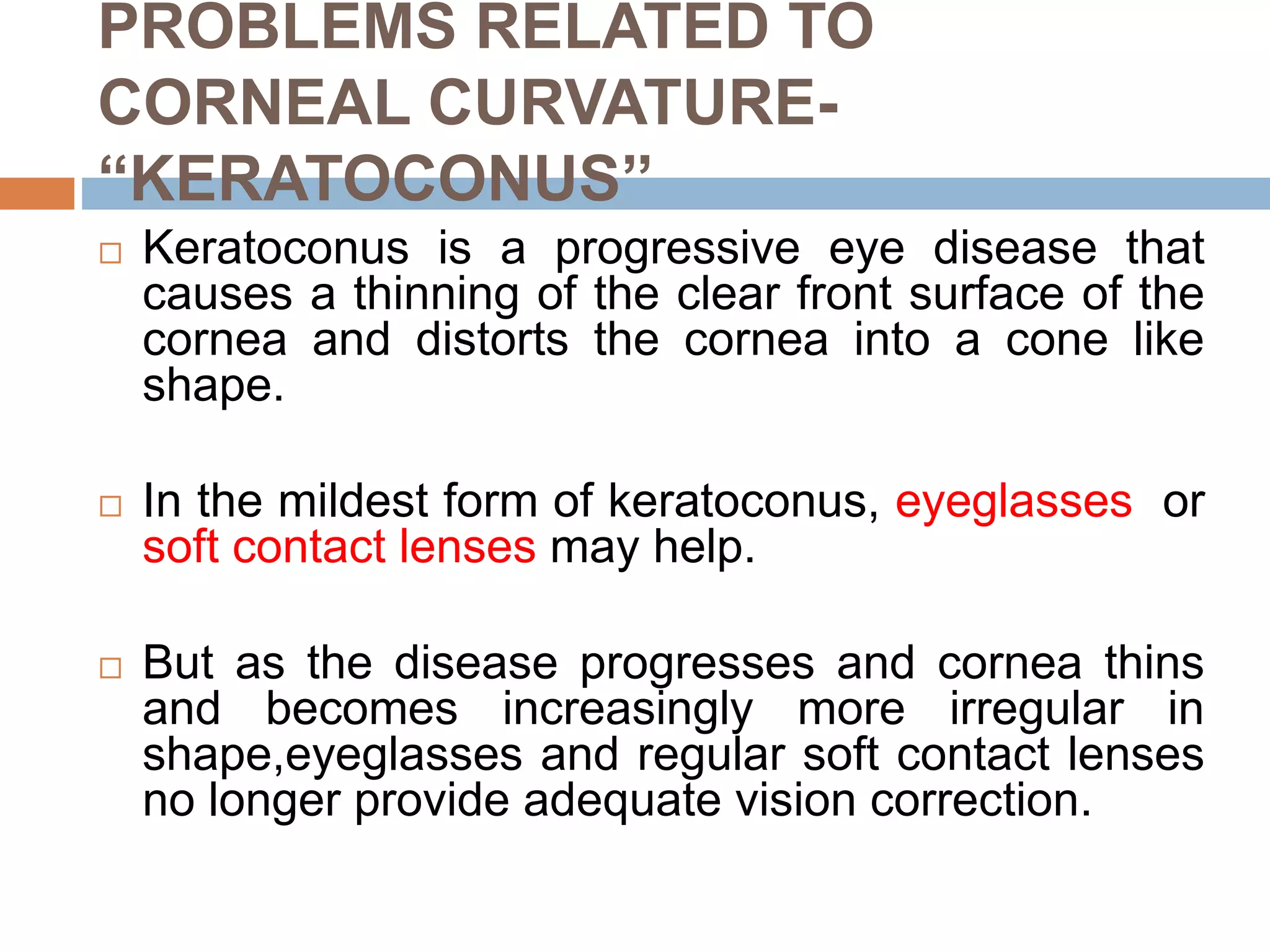 Corneal curvature and thickness | PPTX