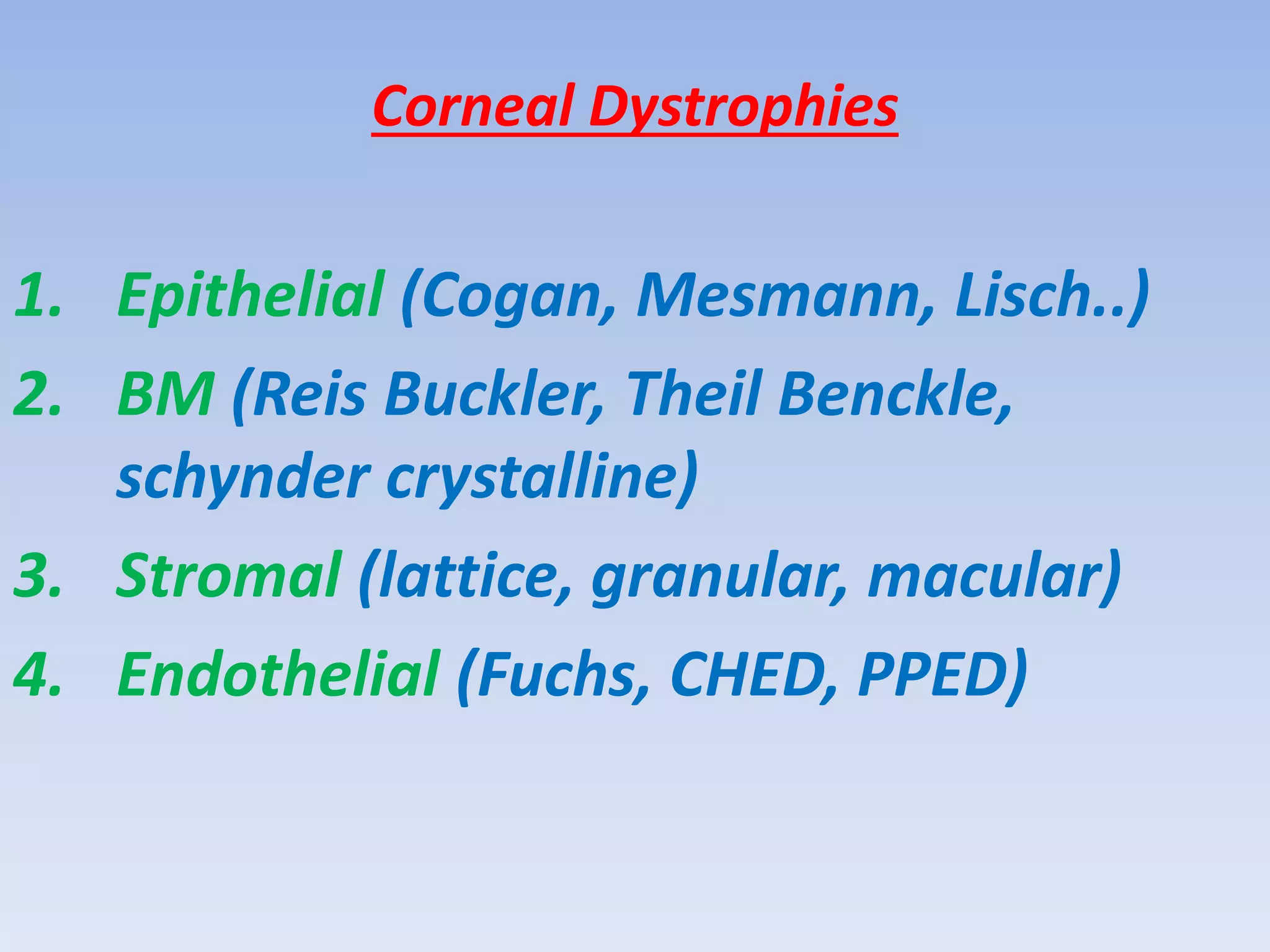 Corneal degeneration dystrophies | PPTX