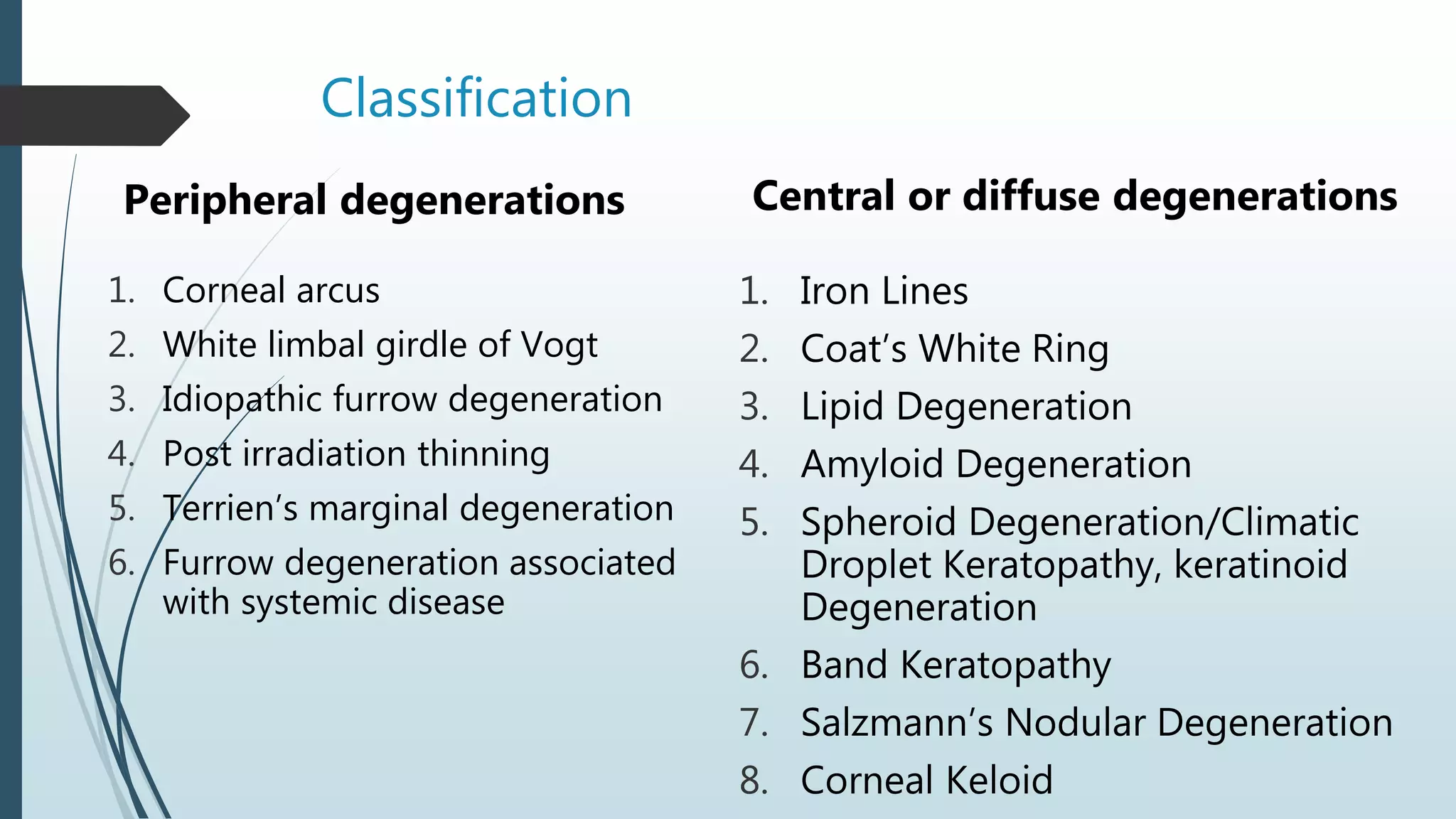 Corneal degeneration | PPTX