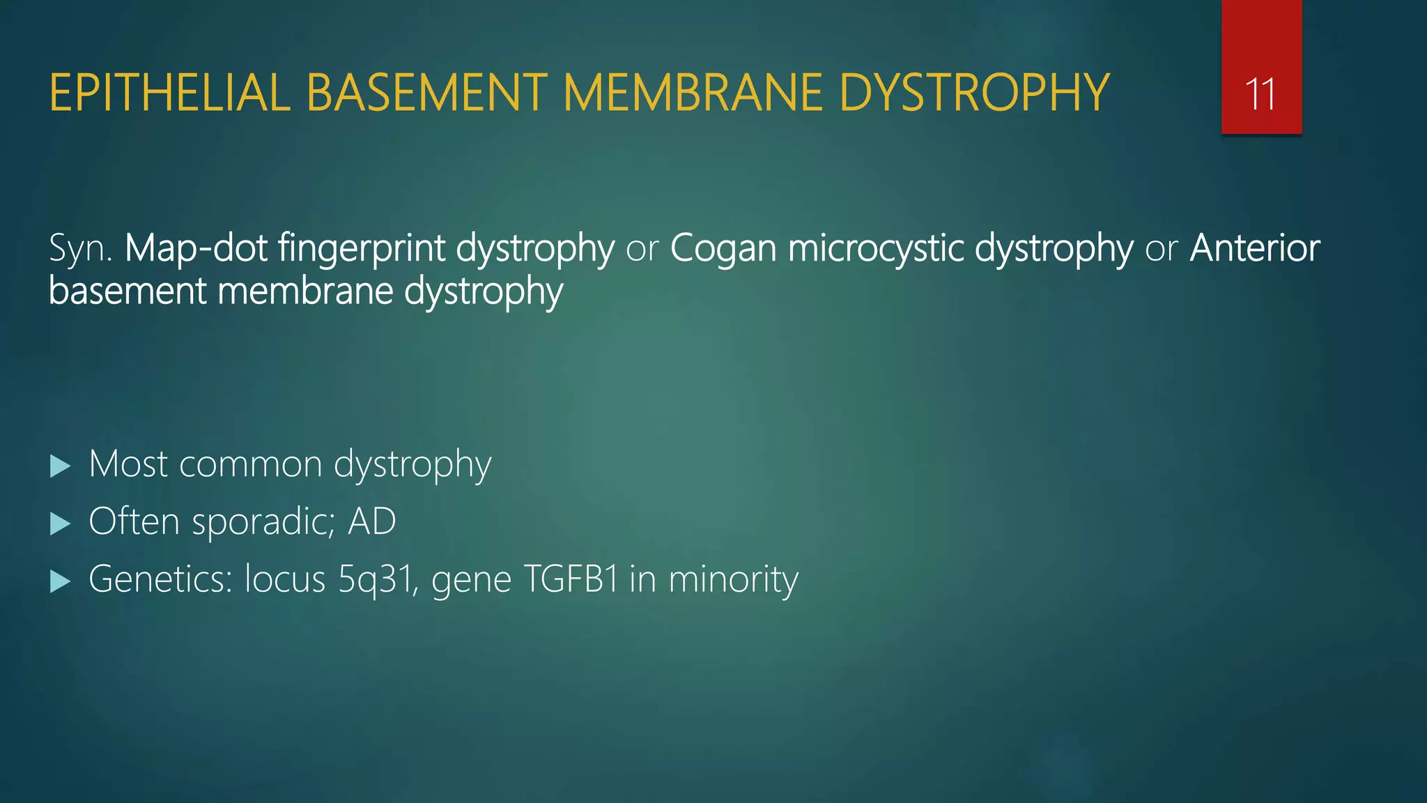 Corneal dystrophies | PPTX