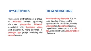 CORNEAL DYSTROPHIES AND DEGENERATIONS w IC3D classification.pptx