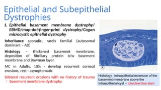 CORNEAL DYSTROPHIES AND DEGENERATIONS w IC3D classification.pptx