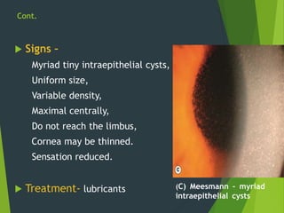 Corneal dystrophy by_dr.adnan | PPT