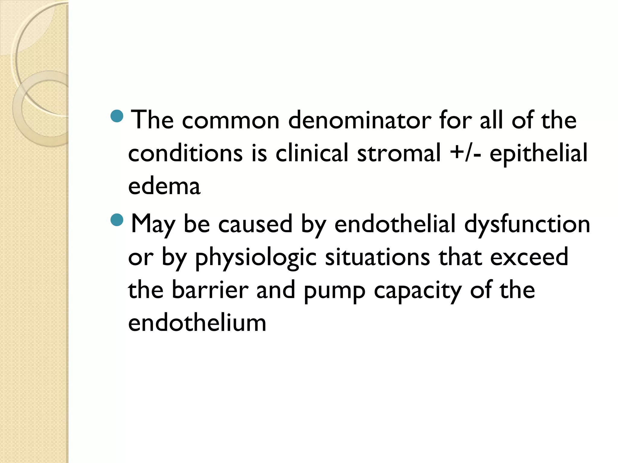 Corneal edema | PPT | Eye and Vision Conditions | Diseases and Conditions