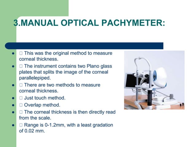 Corneal pachymetry.ppt | Eye and Vision Conditions | Diseases and ...