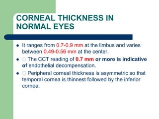 Corneal pachymetry.ppt