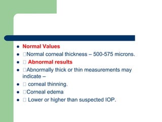 Corneal pachymetry.ppt | Eye and Vision Conditions | Diseases and ...