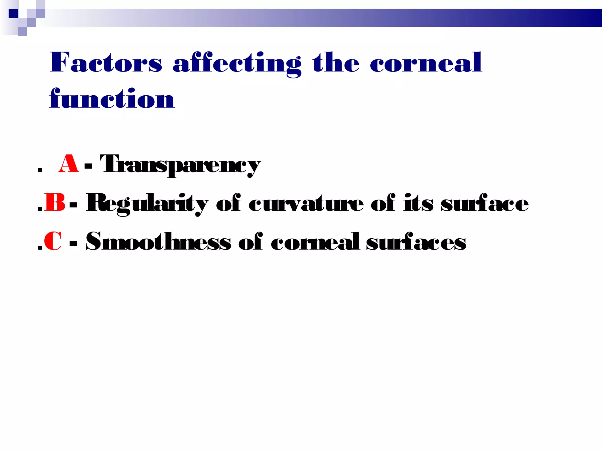Corneal physiology ‫‬ | PPT